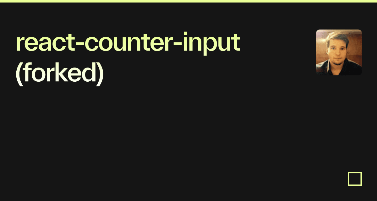 react-counter-input (forked) - Codesandbox