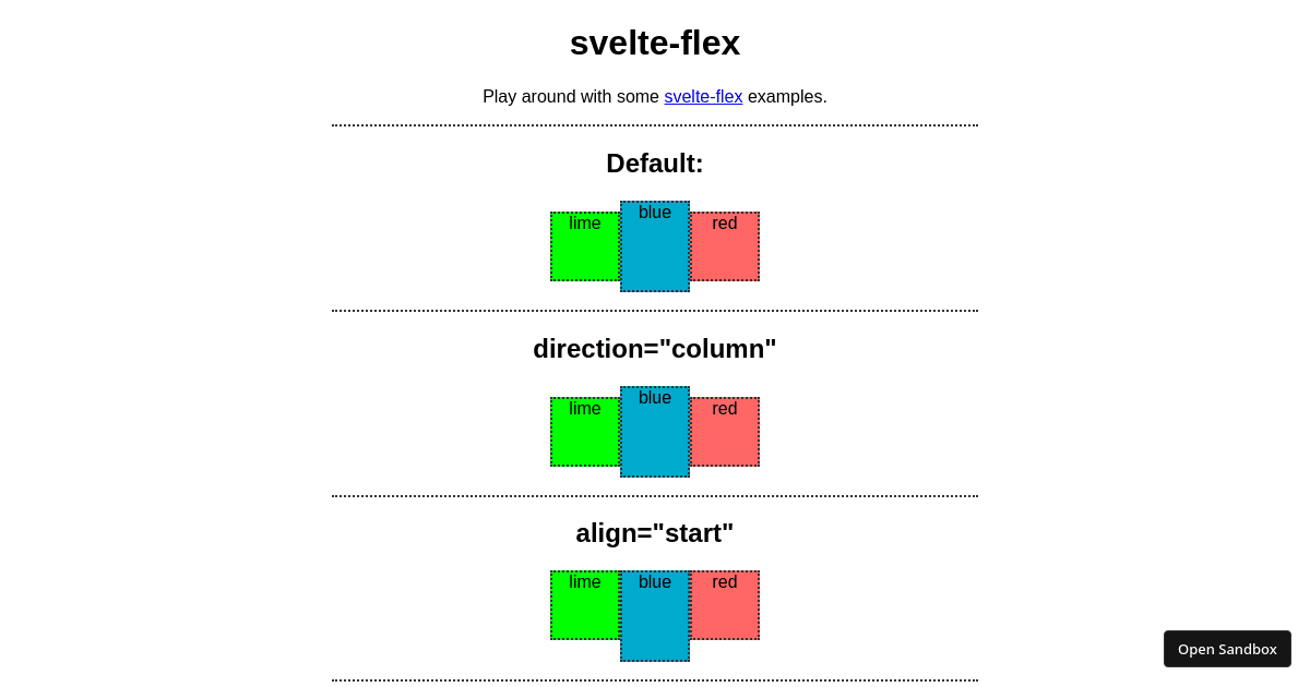 svelte-flex (forked) - Codesandbox