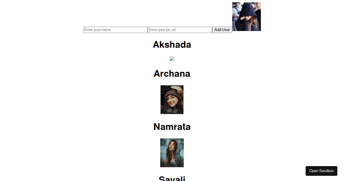 Reactjs Add User Codesandbox