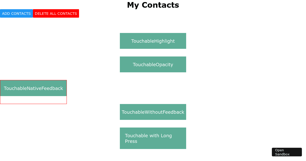 React Native Scroll and Touchable (forked) - Codesandbox