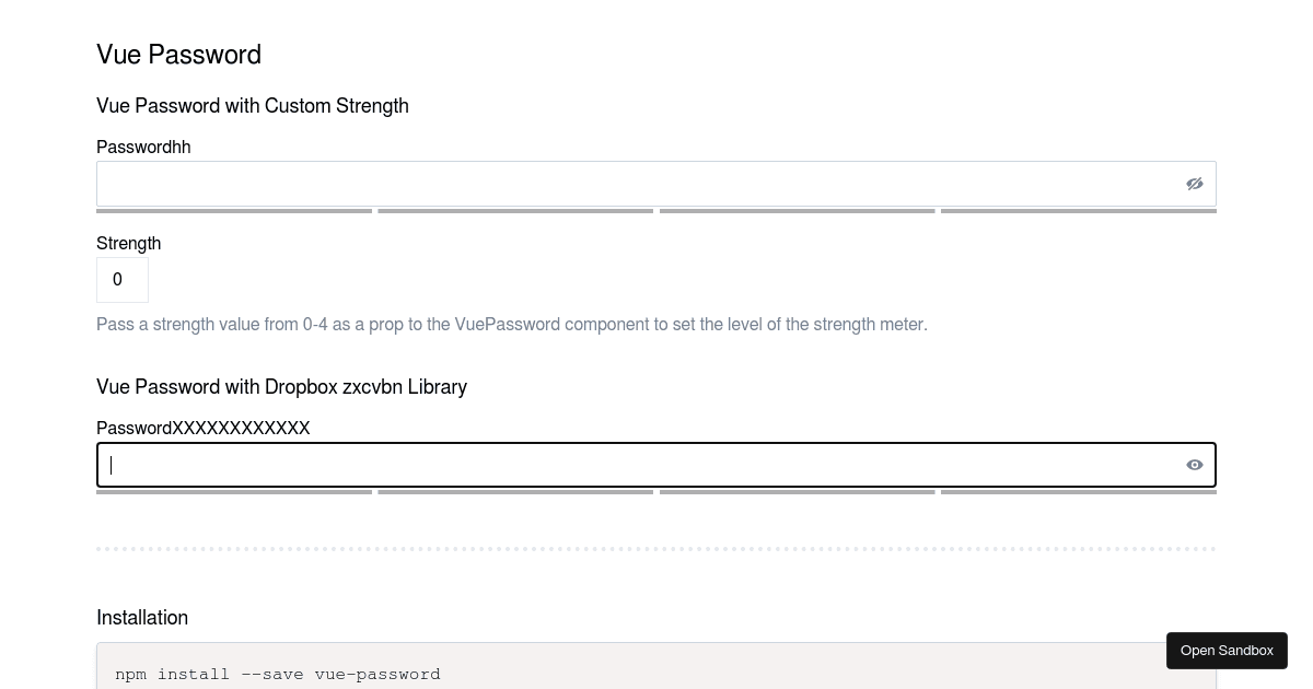 VuePassword - Codesandbox