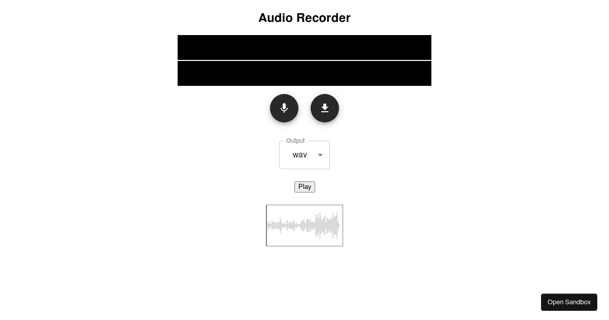 Simple Audio Recorder React Audio Analyser With Wavesurfer Forked Codesandbox