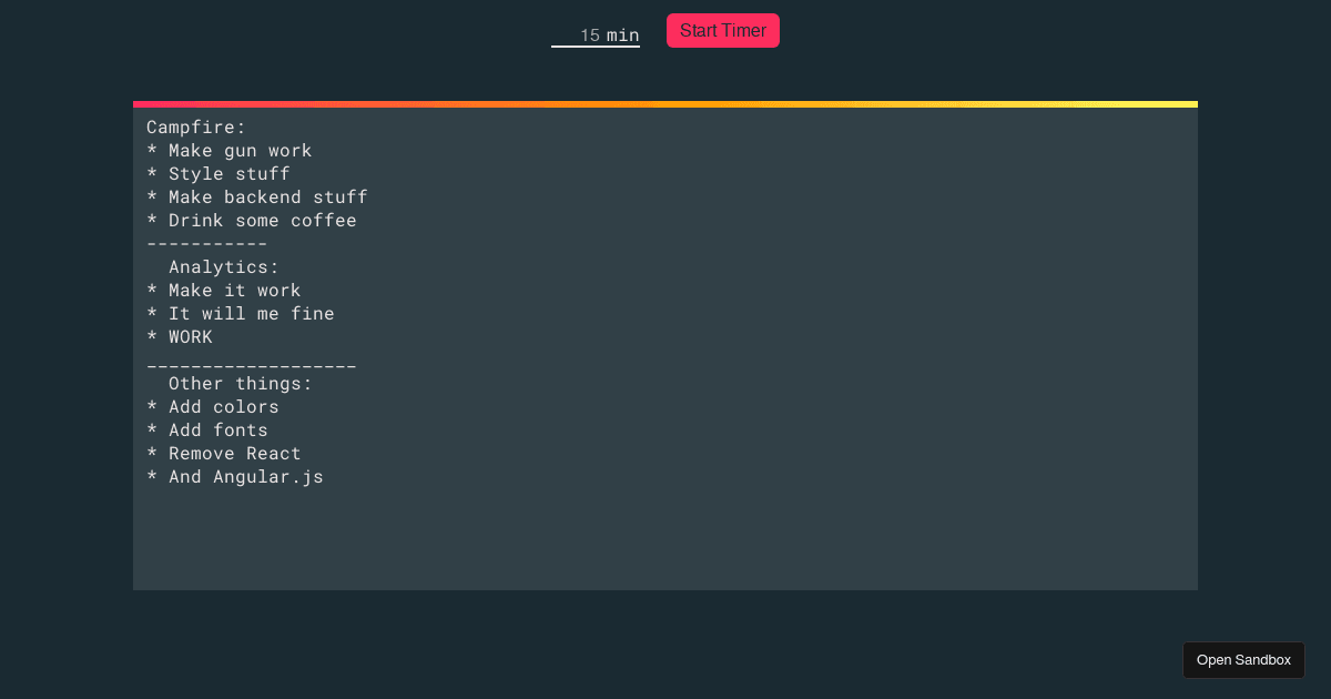 campfire - Codesandbox