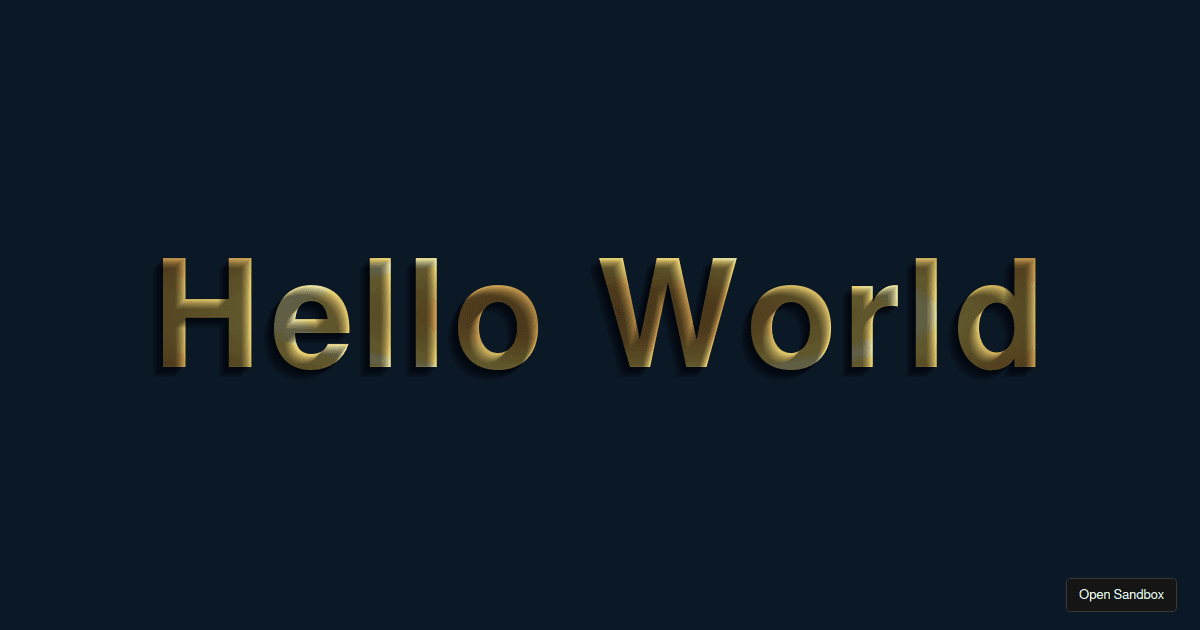 gold text effect - Codesandbox