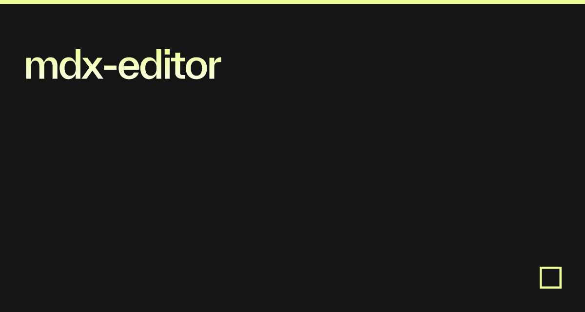 Mdx Editor Codesandbox