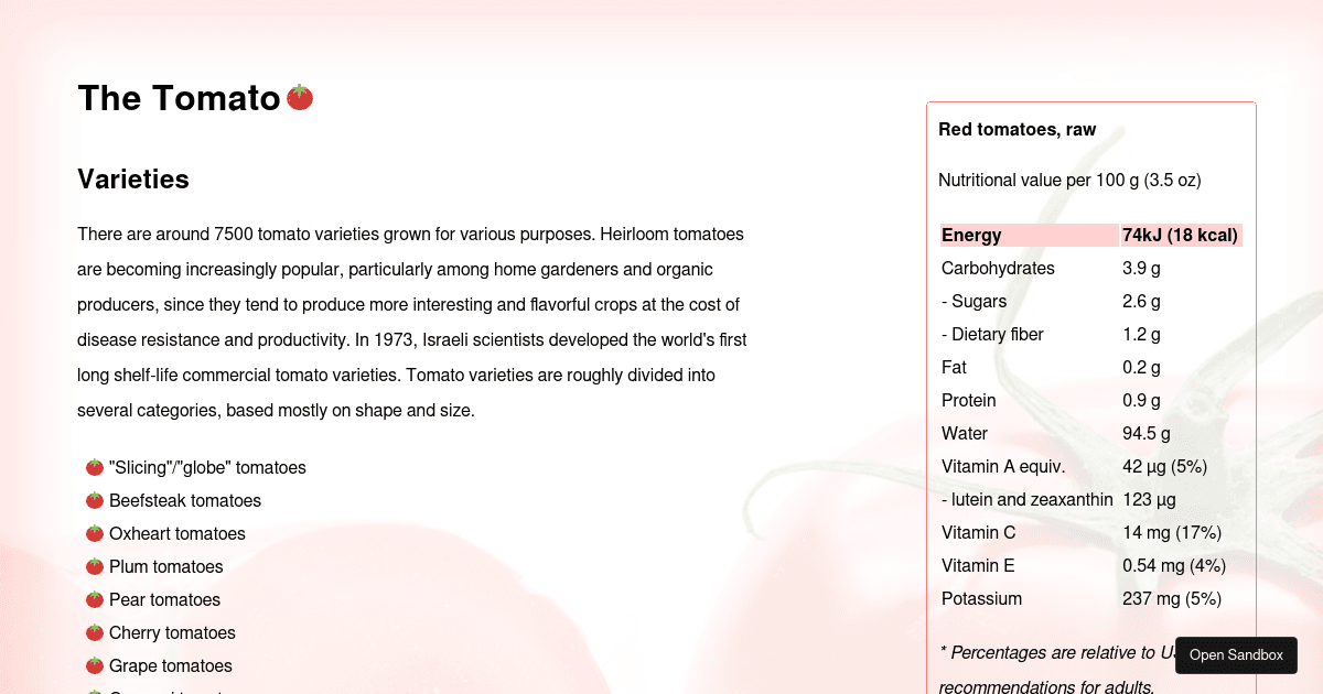 Tomato react - Codesandbox