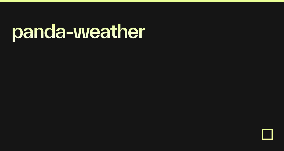 panda-weather - Codesandbox