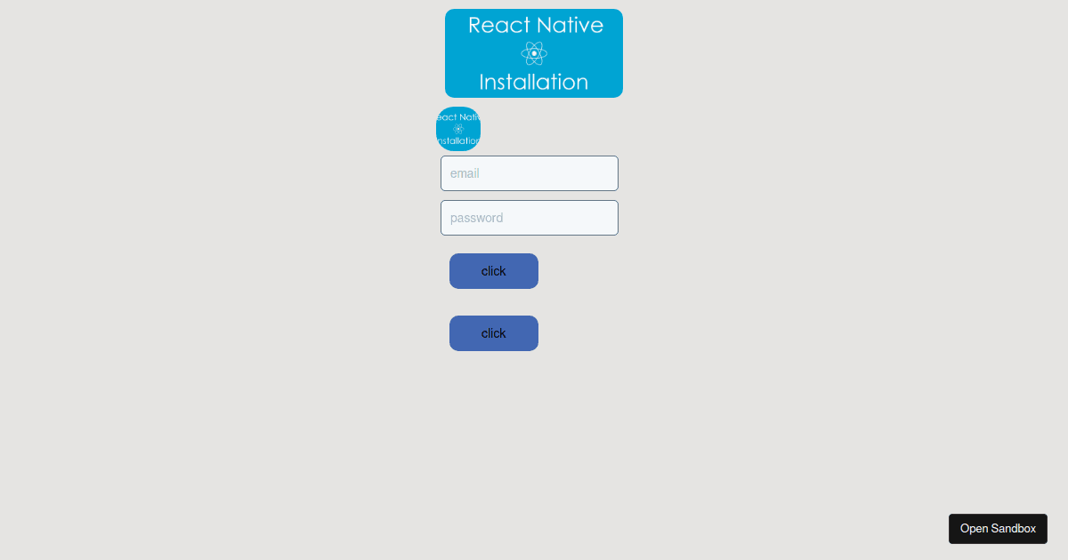 React Native Forked Codesandbox