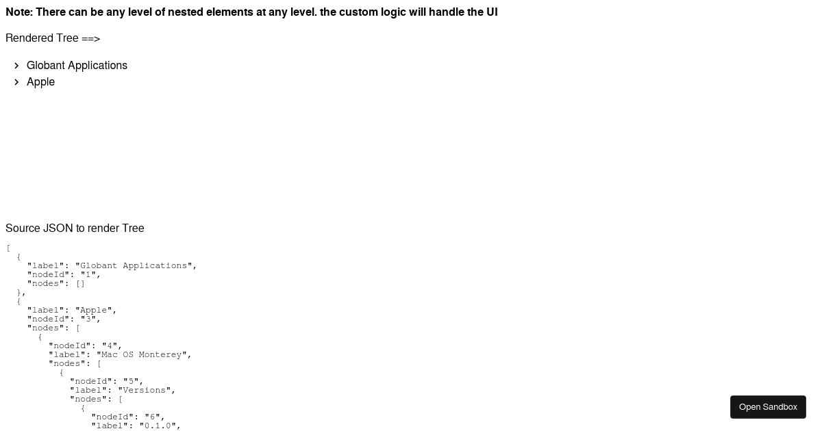 Infinite Lazy Tree Codesandbox