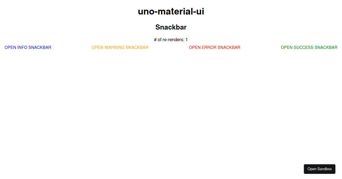 uno-material-ui/Snackbar - Codesandbox