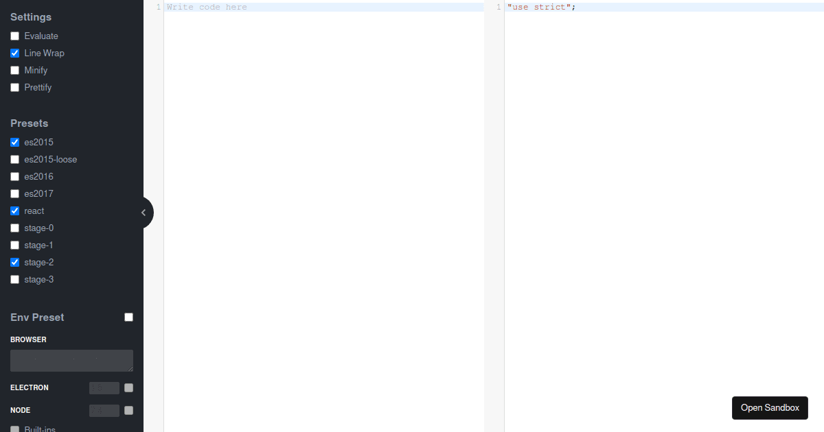 babel-repl - Codesandbox