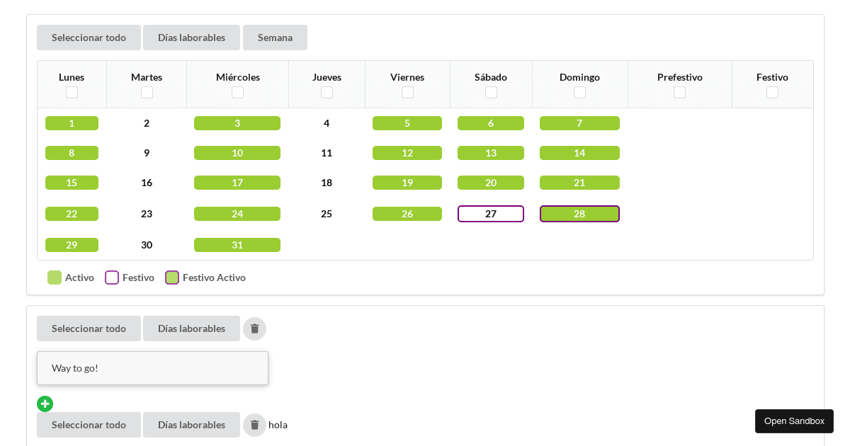 programación desvios - Codesandbox