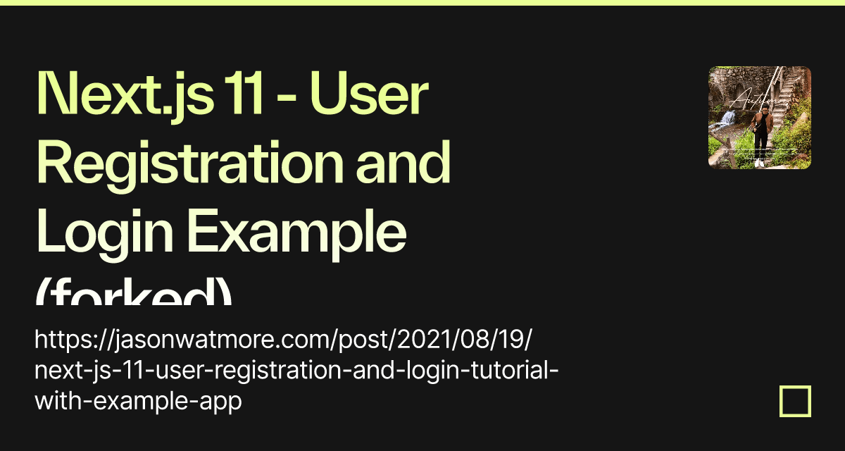 Next.js 11 - User Registration and Login Example (forked) - Codesandbox
