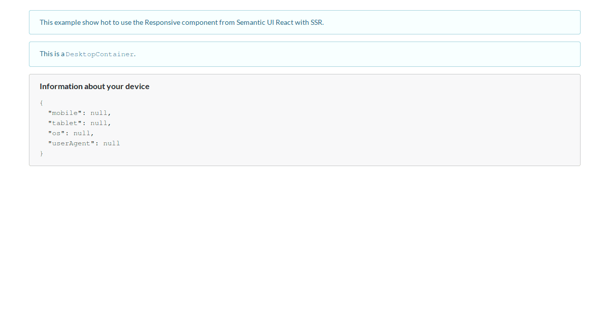 Semantic UI React: Responsive and SSR - Codesandbox