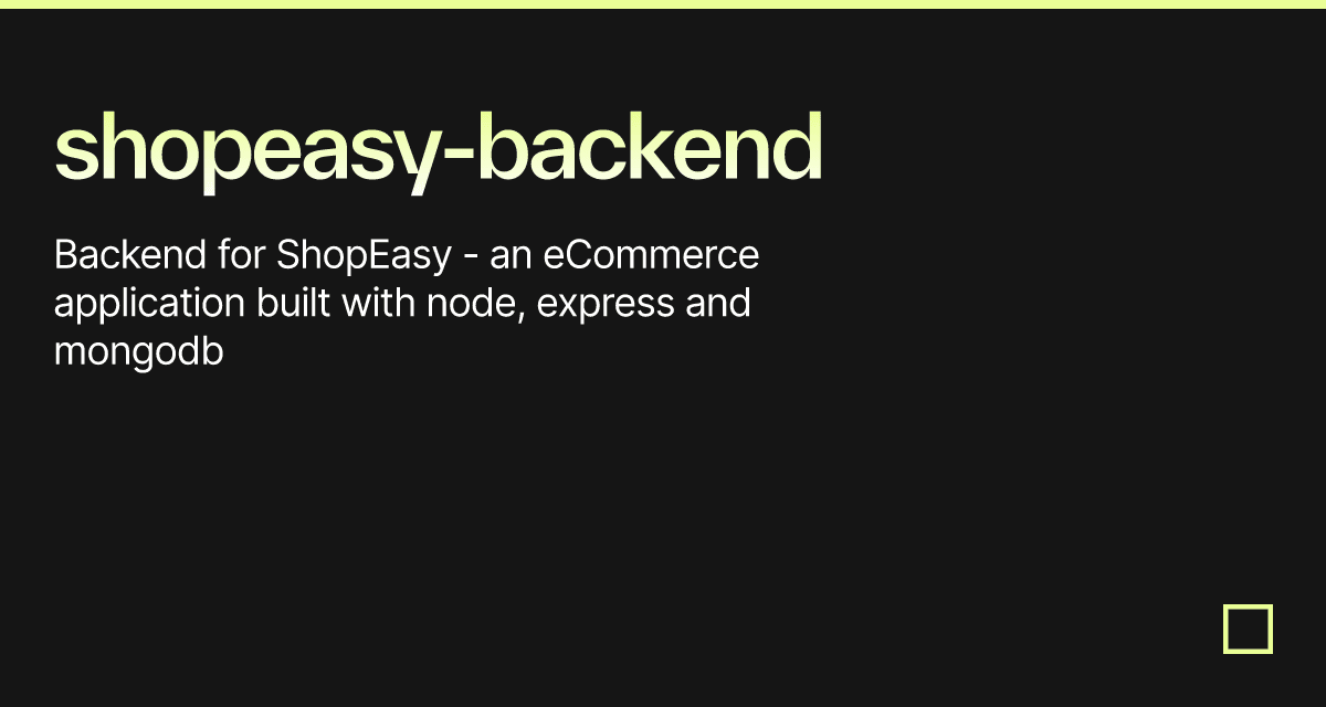 shopeasy-backend - Codesandbox