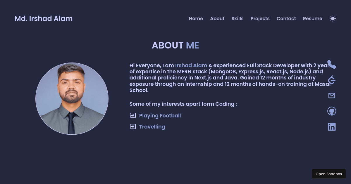 portfolio - Codesandbox
