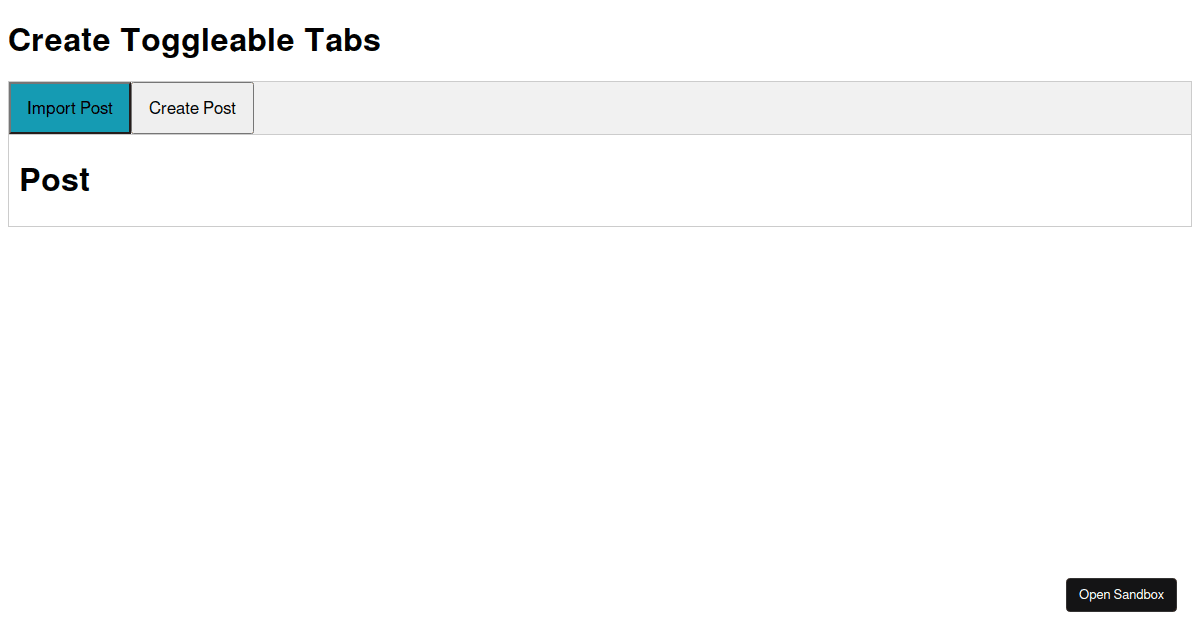 Tab Panel - Codesandbox