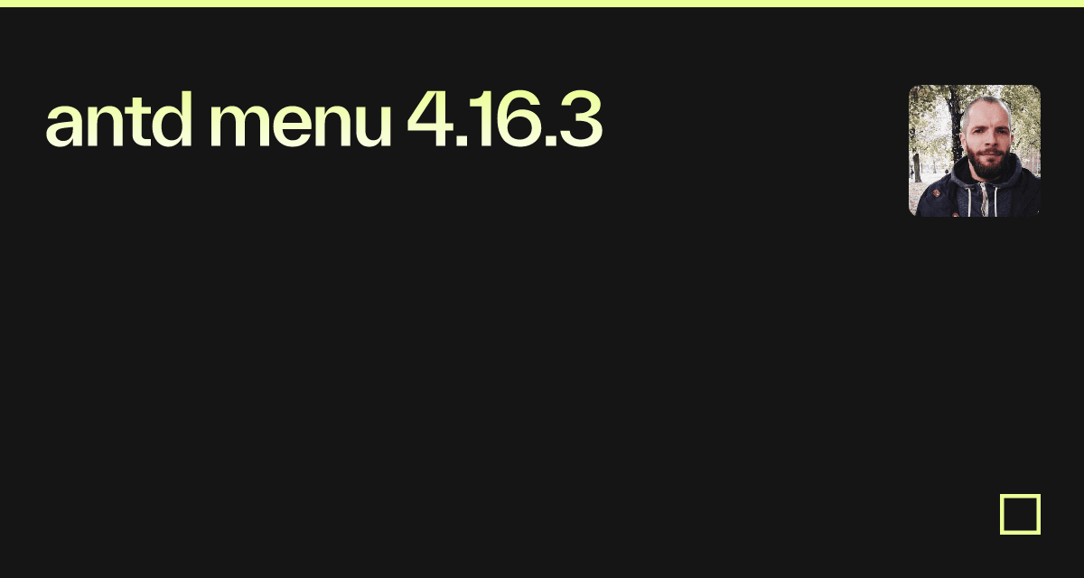 antd menu 4.16.3 - Codesandbox