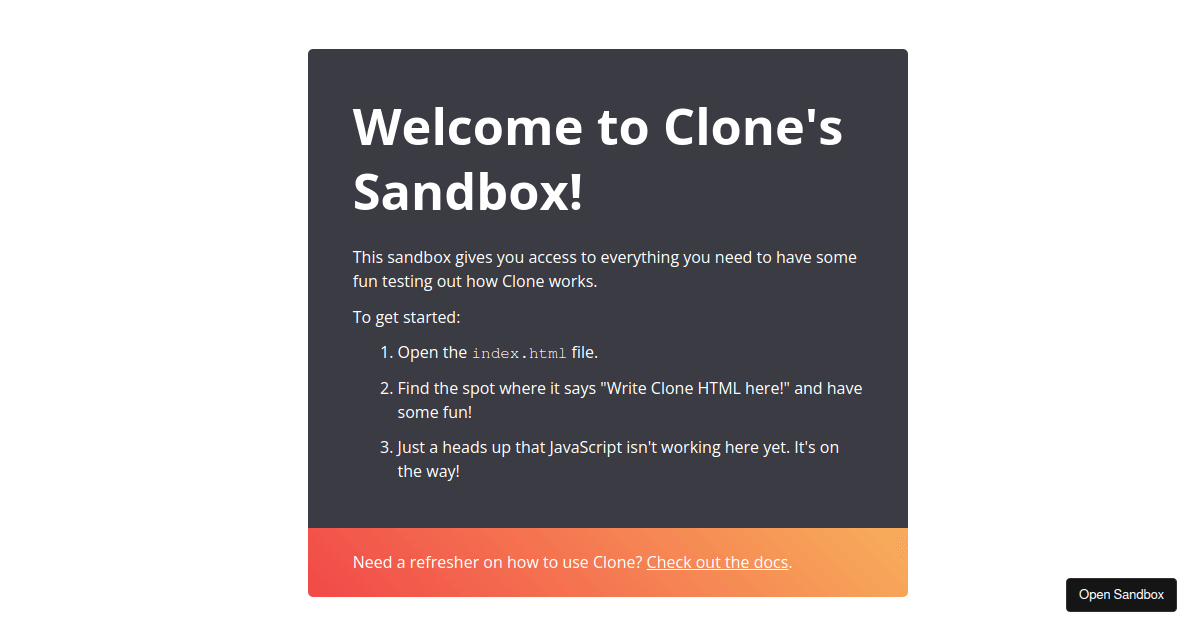 Clone Sandbox (forked) - Codesandbox