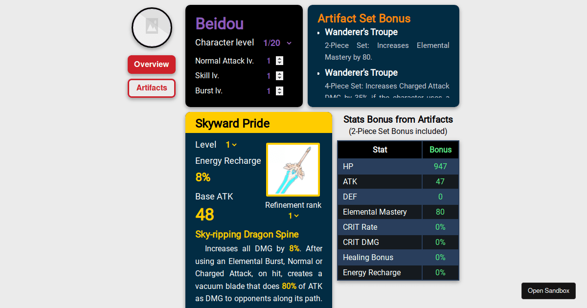 gidmgcalculator - Codesandbox