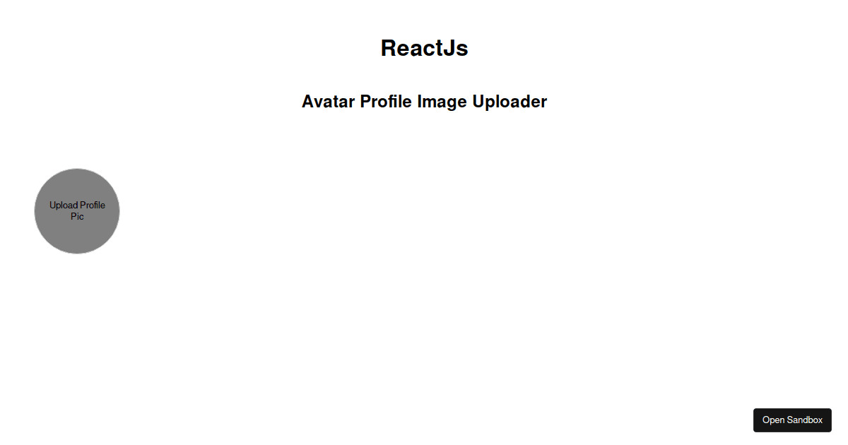 avatar file upload - Codesandbox