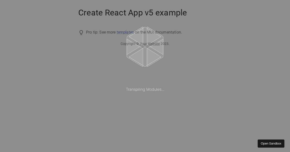 Create React App Codesandbox