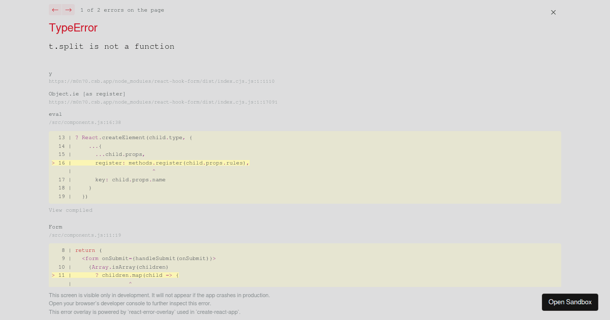 React Hook Form - Smart Form Component - Codesandbox React Hook Form - Smart Form Component - Codesandbox