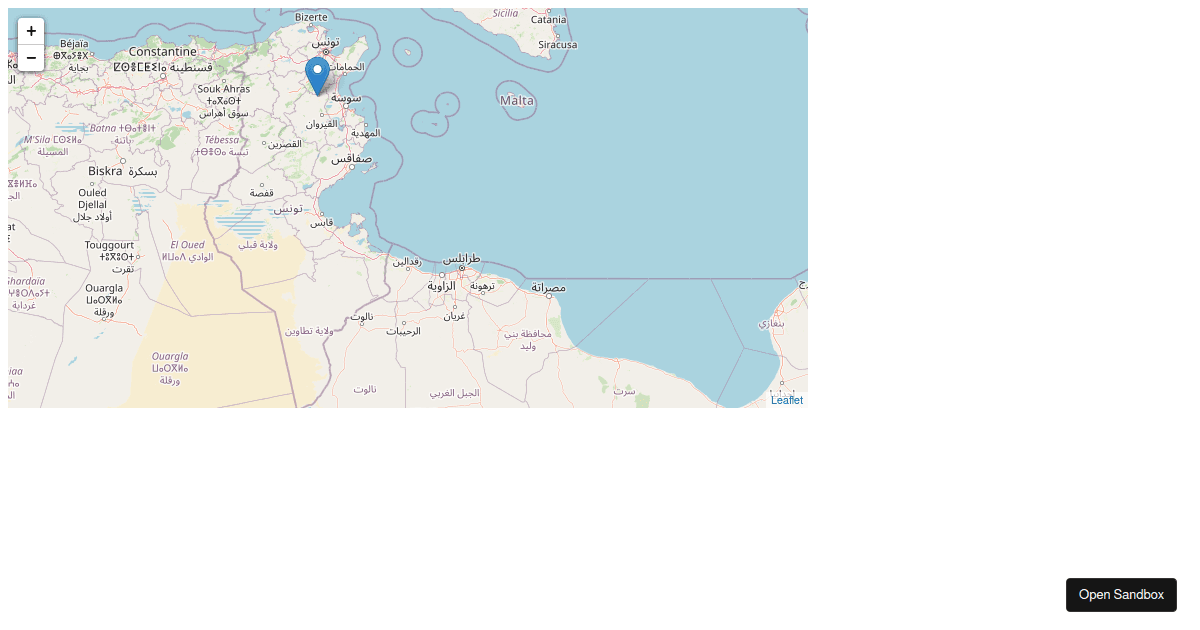 ahmedessid/Map-Leaflet-Reactjs - Codesandbox
