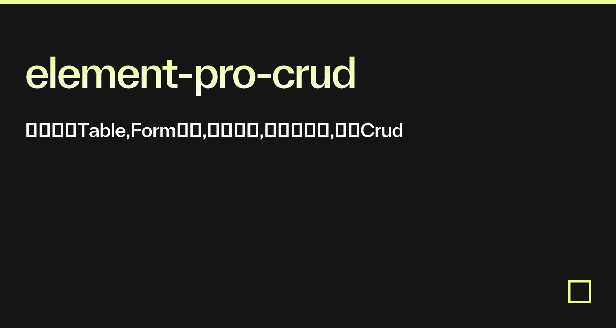 element-pro-crud - Codesandbox
