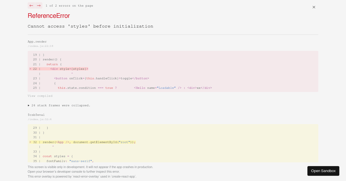React Loadable Example Codesandbox