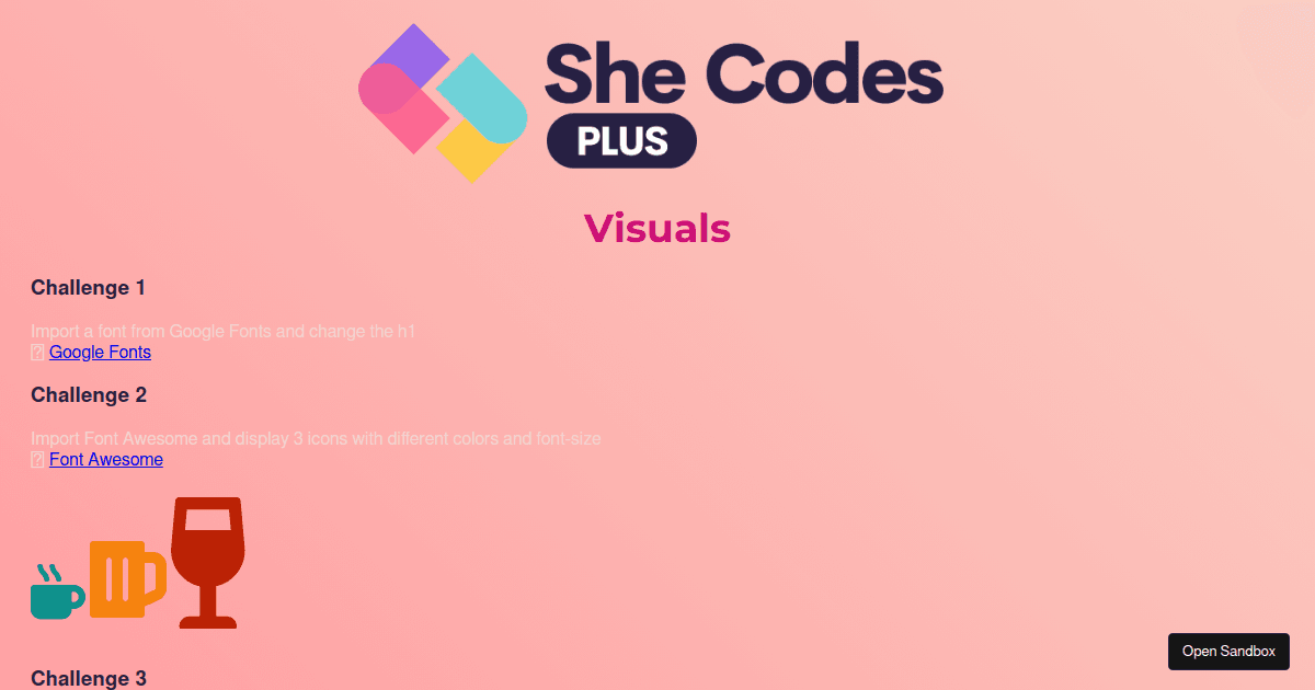 Shecodes Challenge Codesandbox 