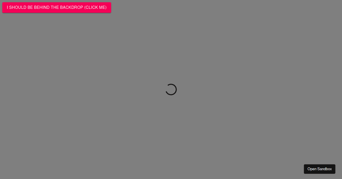 material-ui backdrop issue - Codesandbox