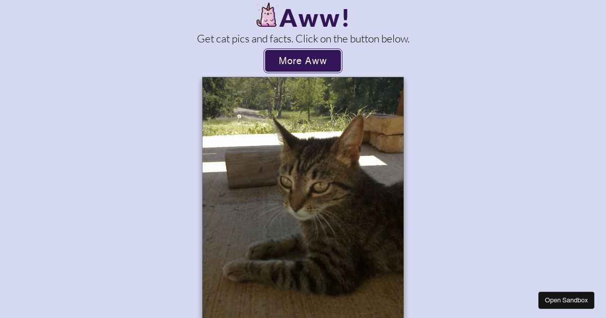 random-cat-pic-fact-generator - Codesandbox