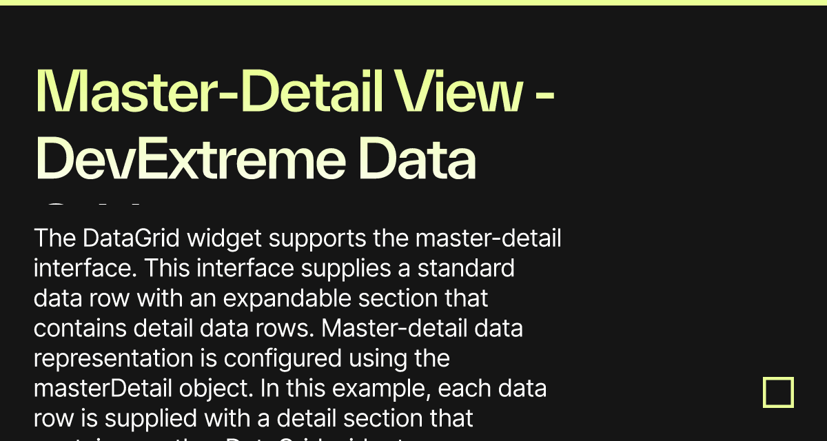 Master-Detail View - DevExtreme Data Grid - Codesandbox