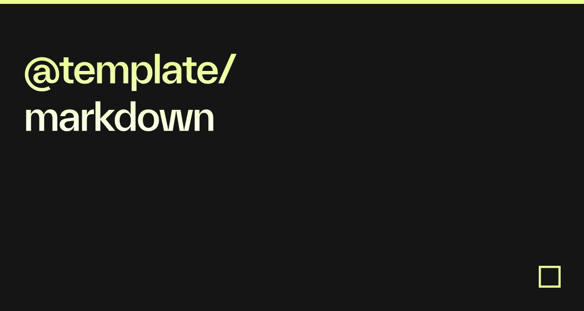 @template/markdown - Codesandbox