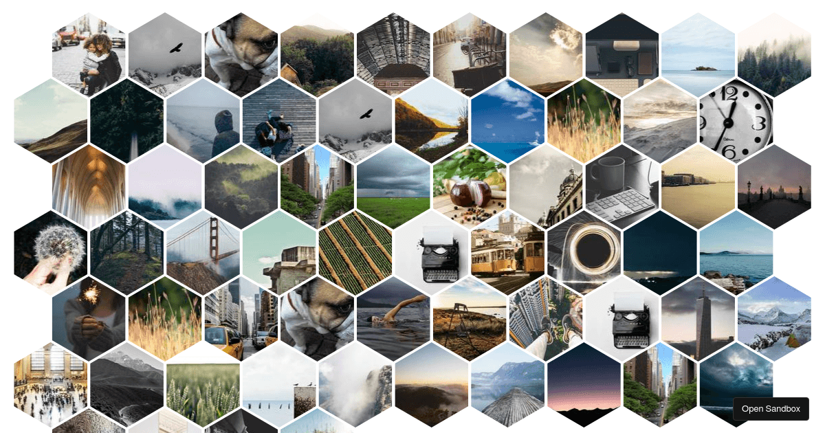 React Honeycomb Responsive Example Forked Codesandbox