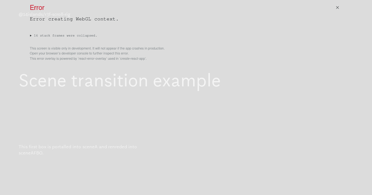 Scroll-rig scene transitions - Codesandbox