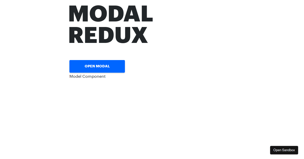 React Redux Modal Forked Codesandbox