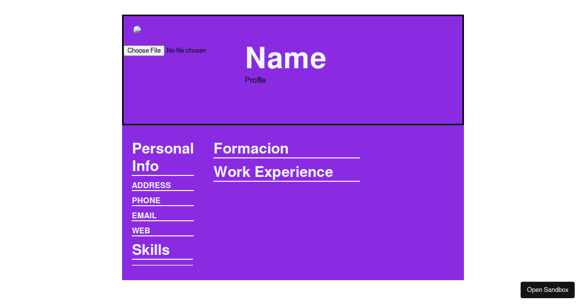 cv-project - Codesandbox