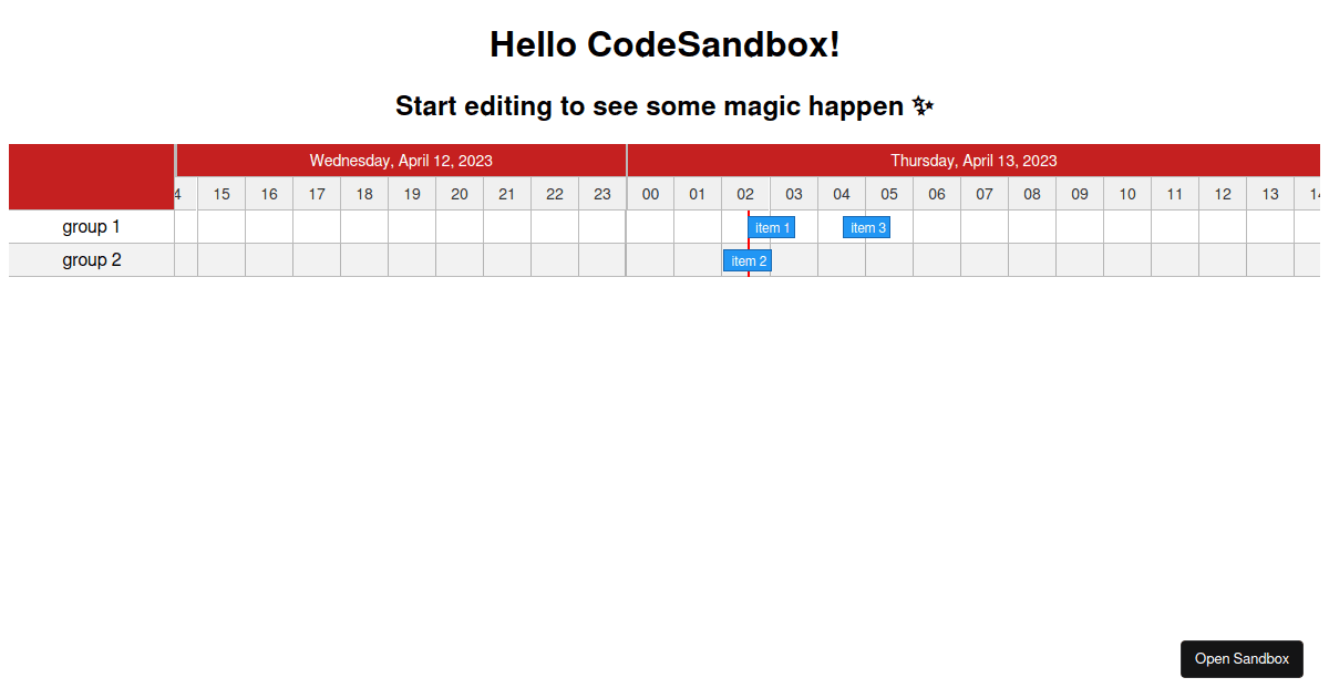 Timeline Demo - Limit Days - Codesandbox