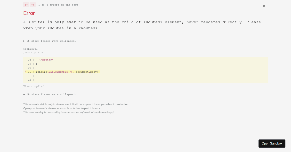 React Router - Codesandbox
