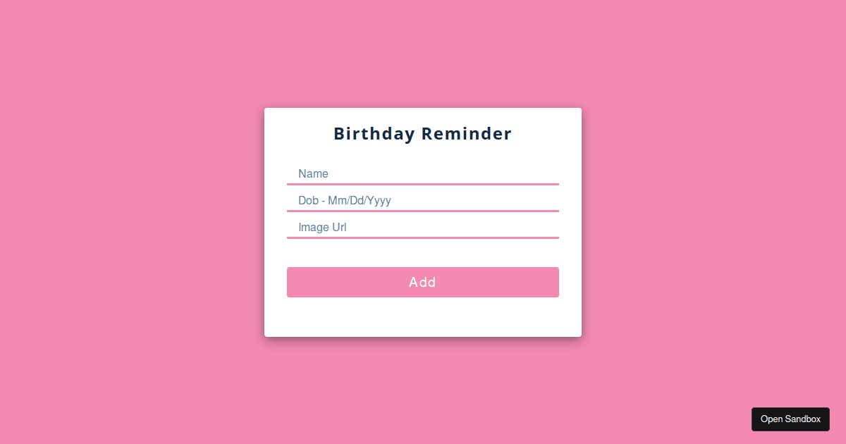 birthday-reminder - Codesandbox
