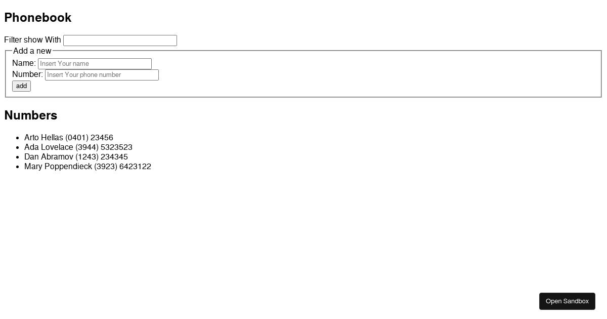 the-phonebook - Codesandbox
