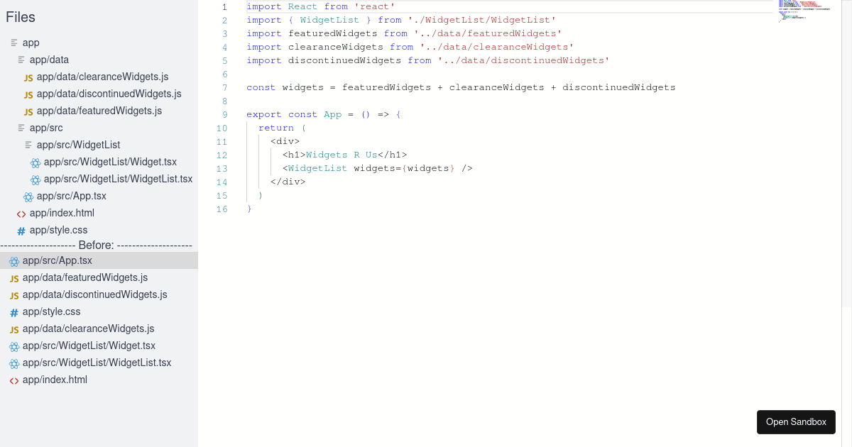 CoderPad File Tree Challenge (forked) - Codesandbox