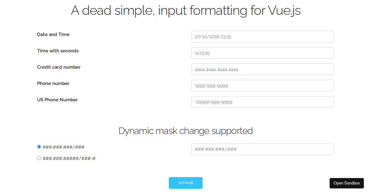 v-mask demo - Codesandbox