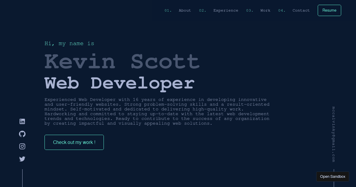 react resume - Codesandbox
