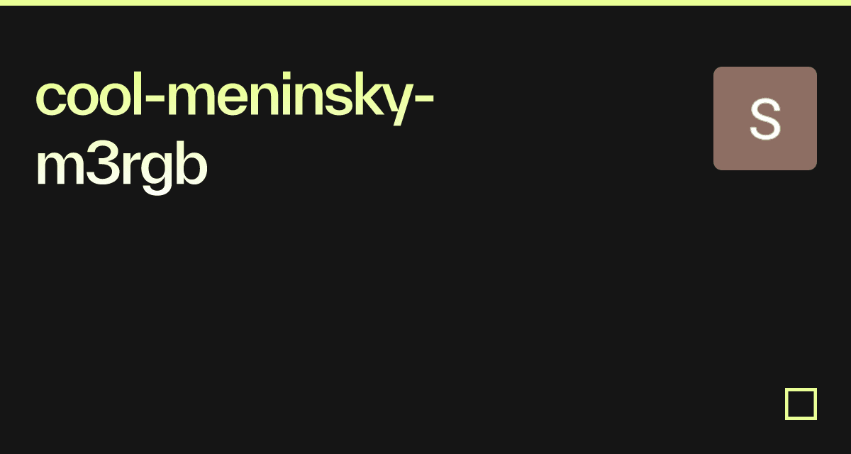 cool-meninsky-m3rgb - Codesandbox