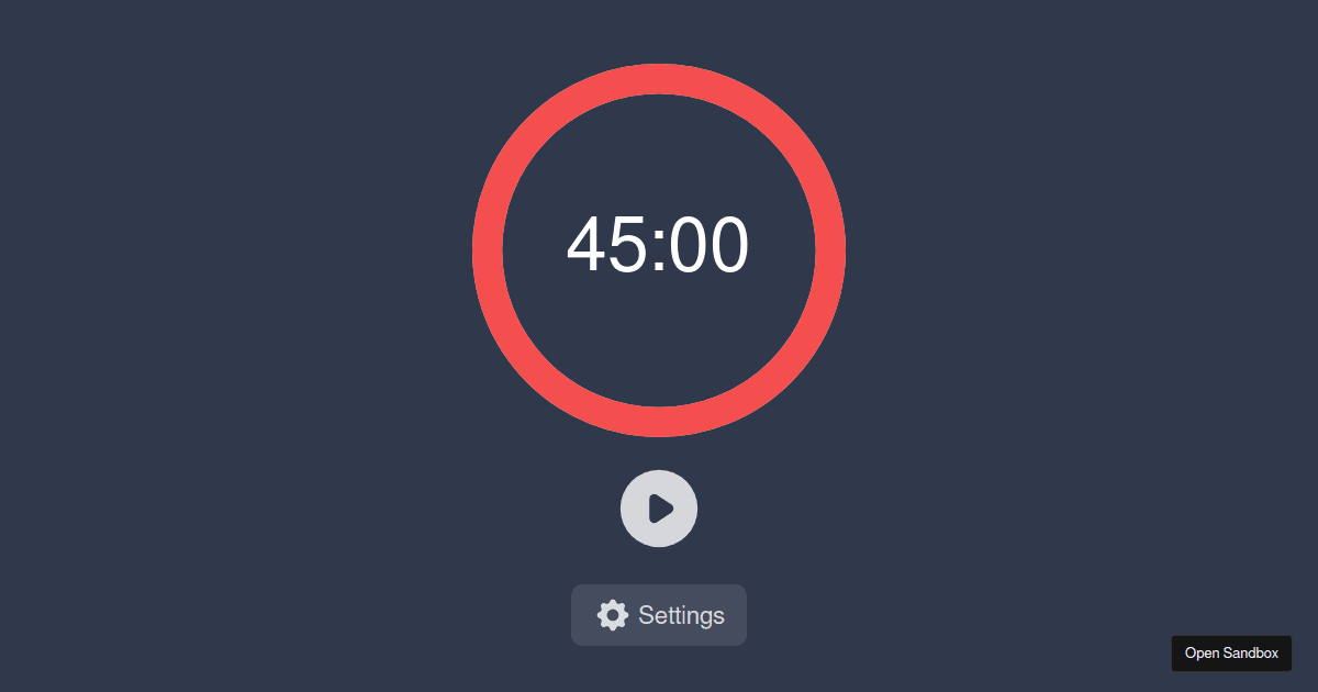 Pomodoro timer - Codesandbox