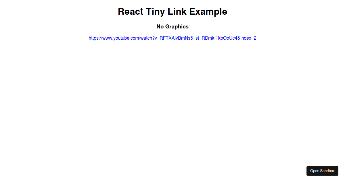 React Tiny Link Forked Codesandbox