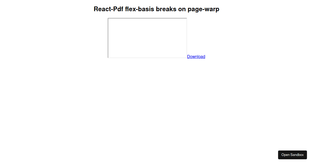 React-pdf flex-basis breaks on page wrap - Codesandbox